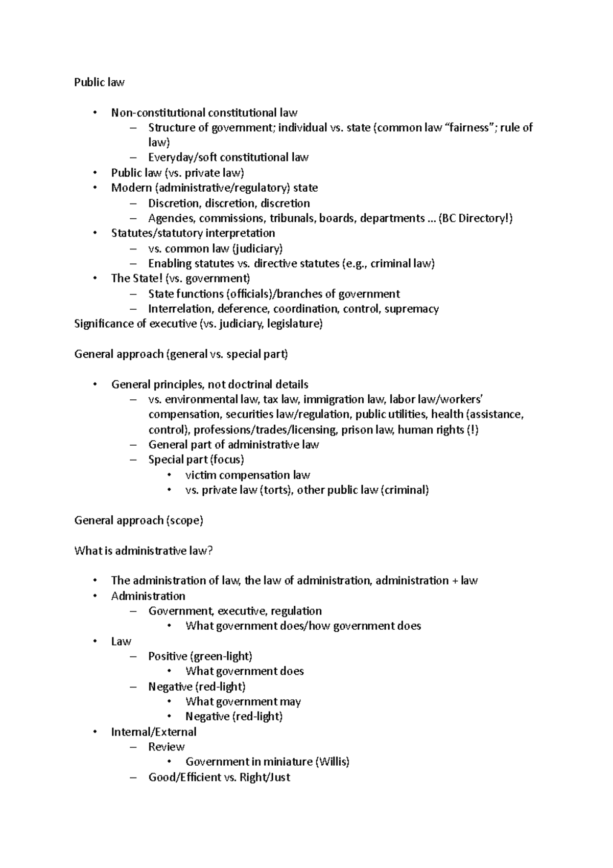 Public law study guide - Public law Non-constitutional constitutional ...