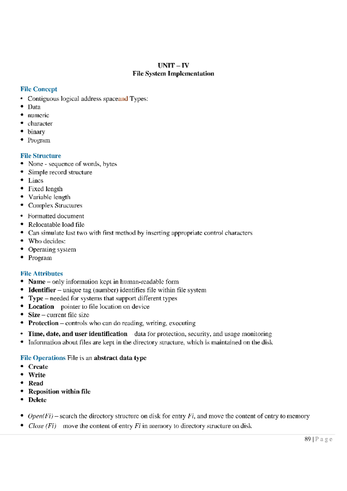 File system implementation - Operating Systems - Studocu