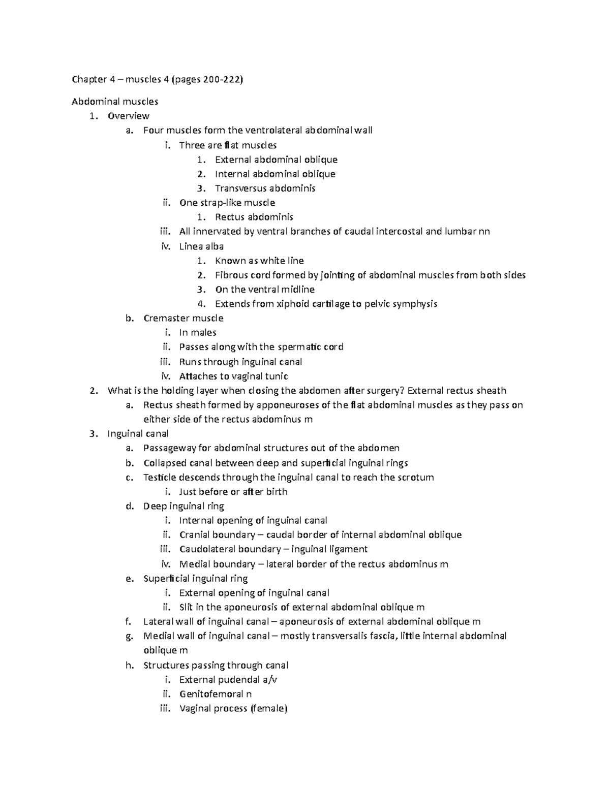 AGR 511 Muscles 4 Handout - Chapter 4 – muscles 4 (pages 200-222 ...