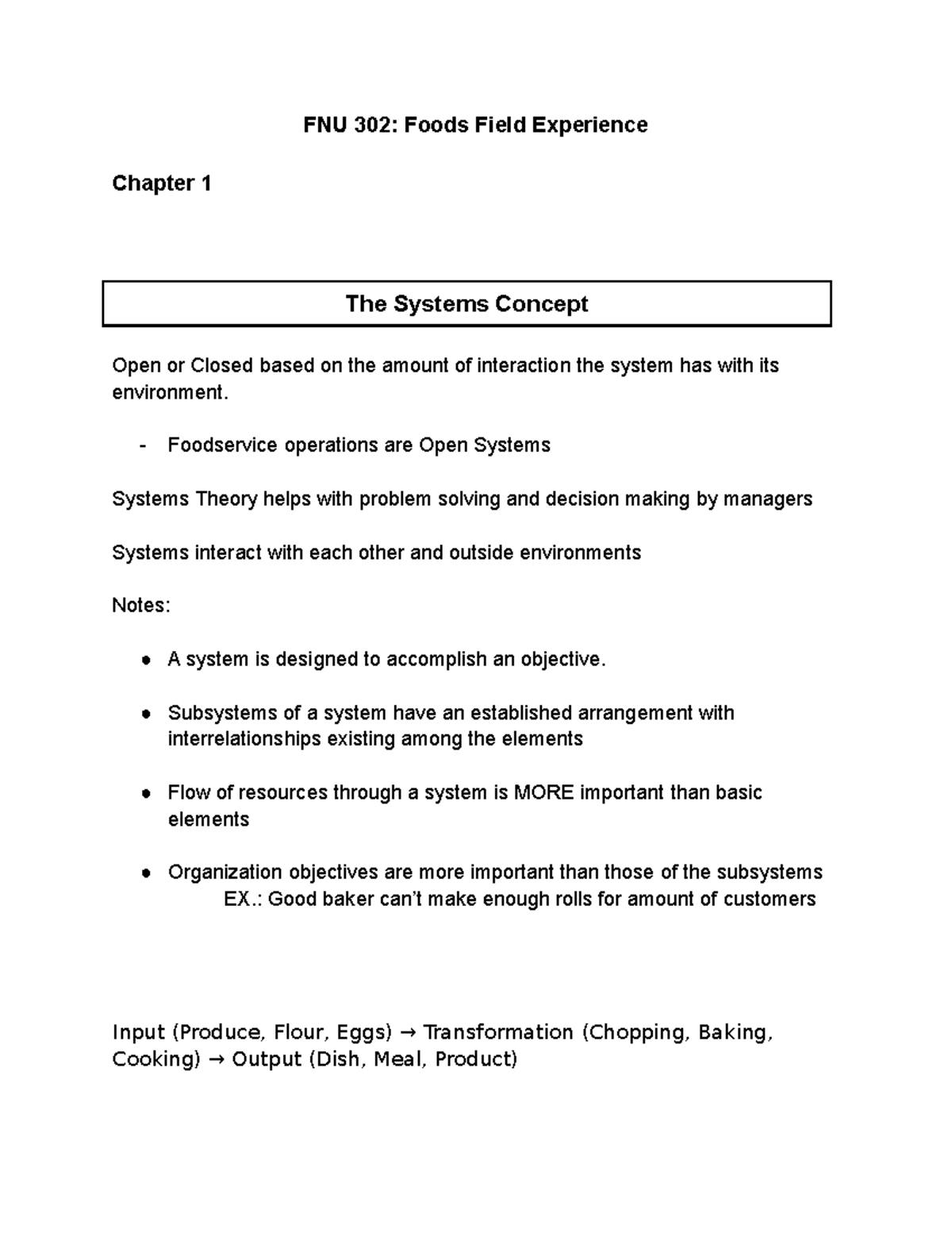 FNU 302 Foods Field Experience Chapter 1 Notes - FNU 302: Foods Field ...