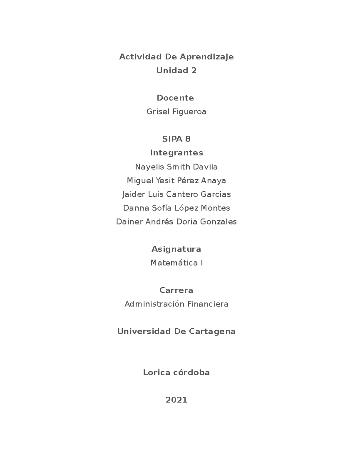 Actividad de aprendizaje unidad II de matemáticas I - Actividad De ...