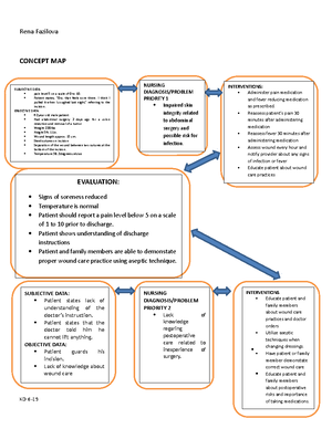 Concept map - Fill in Objective & Subjective data. Develop two Nursing ...