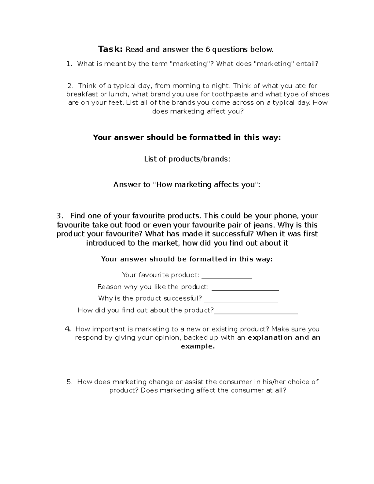 1-01 Activity-Marketing - Bishop Ryan CSS - Studocu