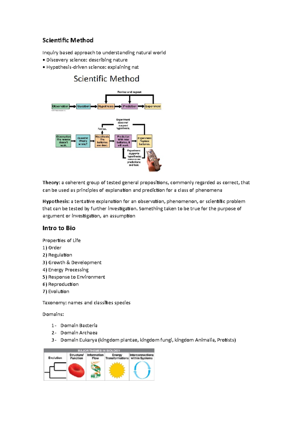 quiz 1 notes BIO1005 - Scientific Method Inquiry based approach to ...