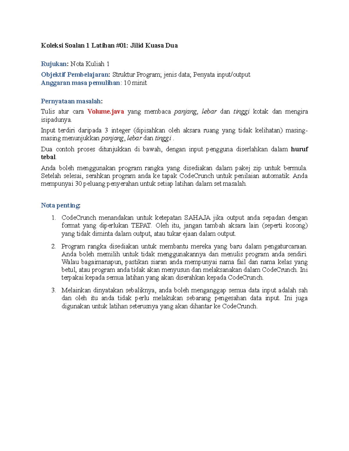 Latihan #01 jilid kuasa dua - Koleksi Soalan 1 Latihan #01: Jilid Kuasa ...