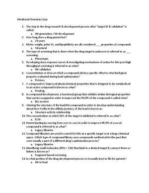 Drug Dev Exam 1 Study Guide - Key Points - Drug Discovery Study Guide ...