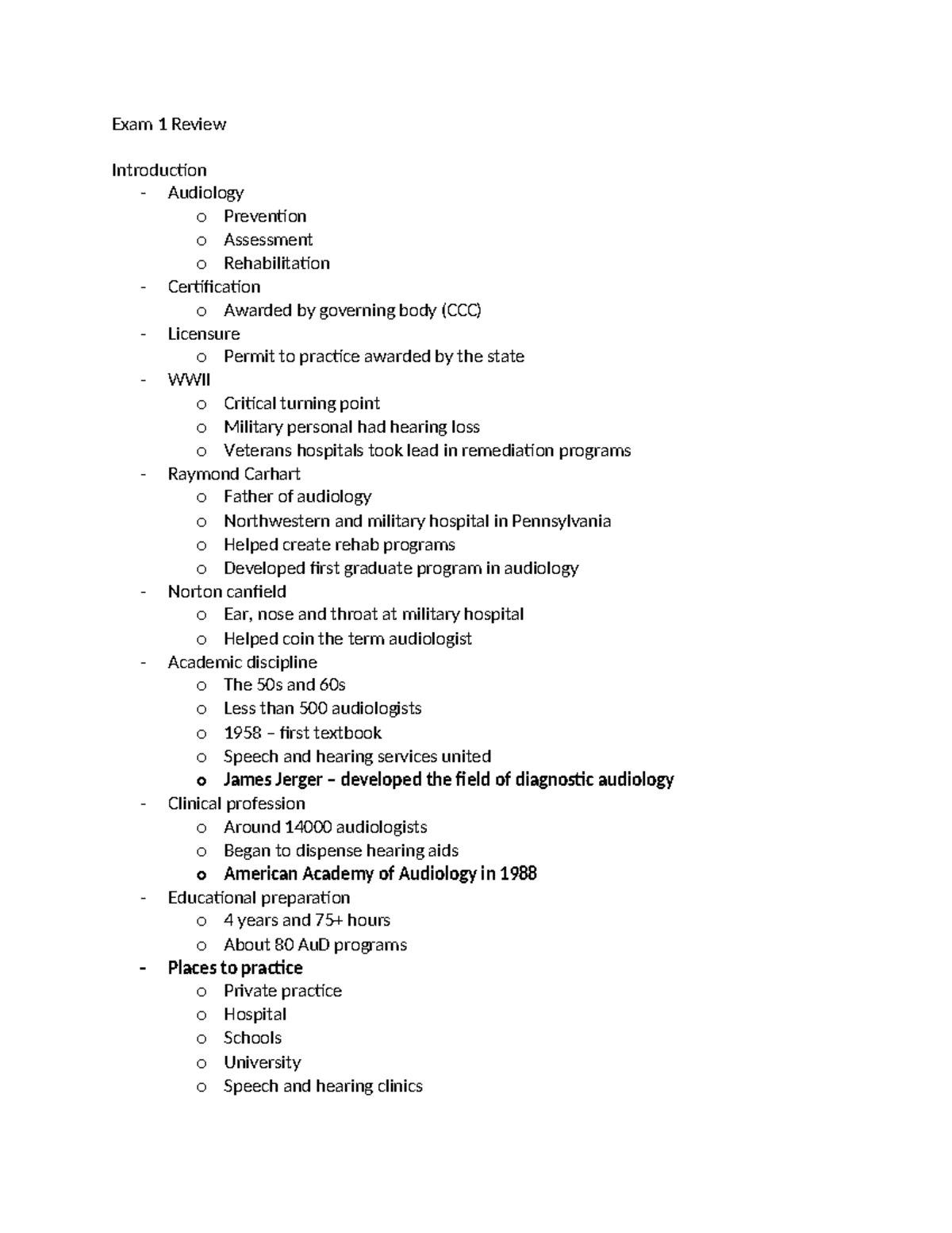 Test 1 study guide - Summary Hearing And Balance I - Exam 1 Review ...