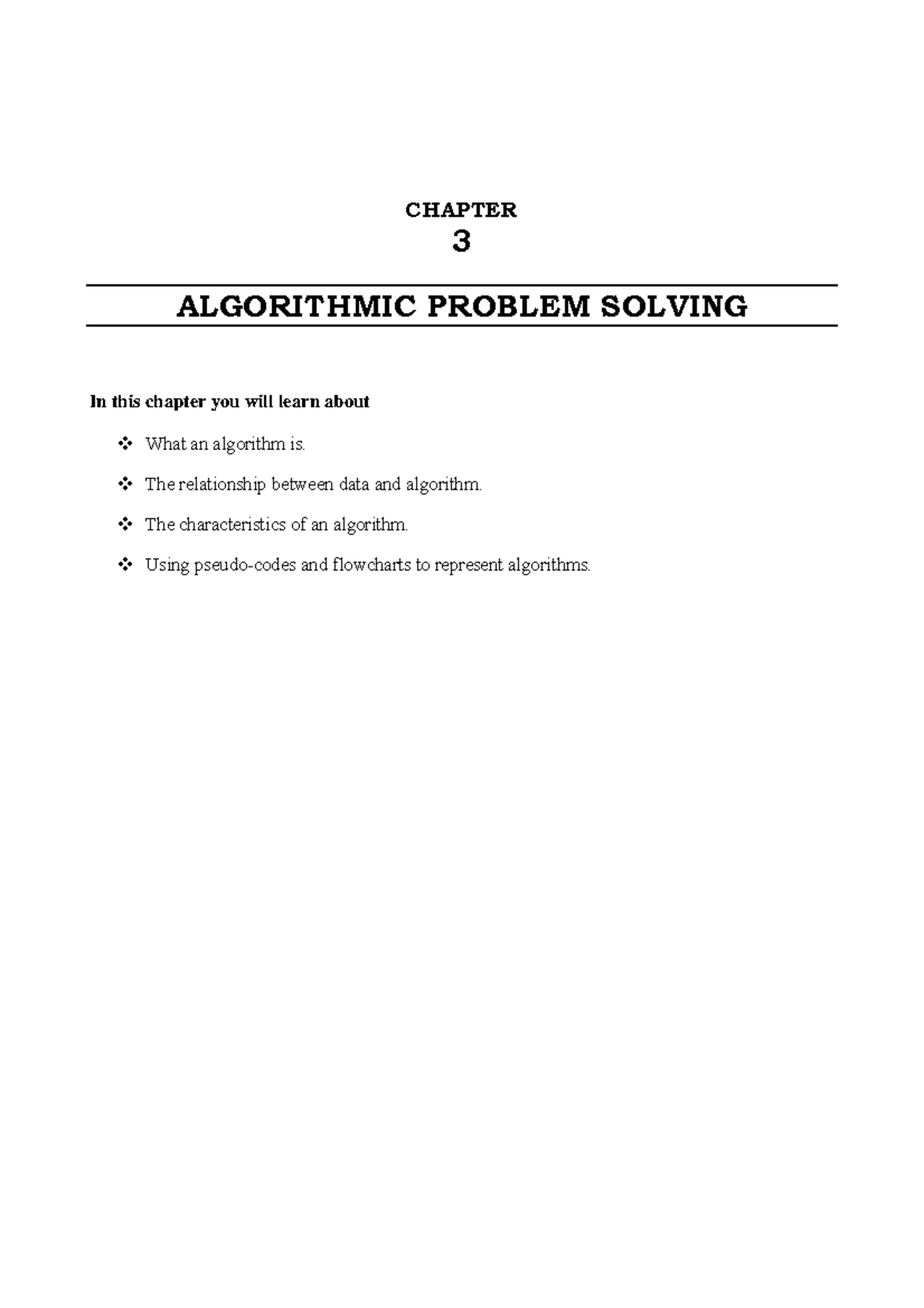 Chap3 - mnhhh - CHAPTER 3 ALGORITHMIC PROBLEM SOLVING In this chapter ...