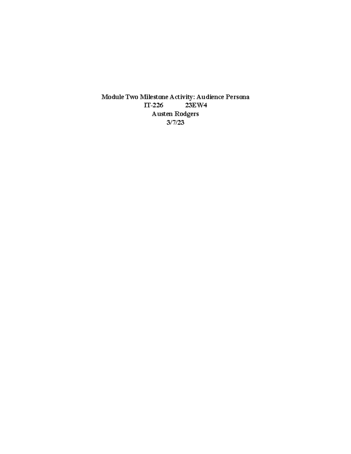 IT-226 Module-Two-Milestone-Activity Austen-Rodgers - Module Two ...