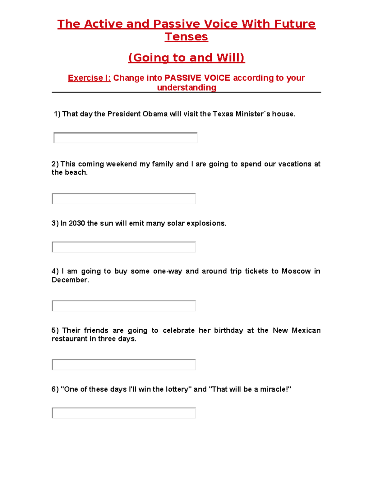 The Active and Passive Voice With Future Tenses - The Active and ...