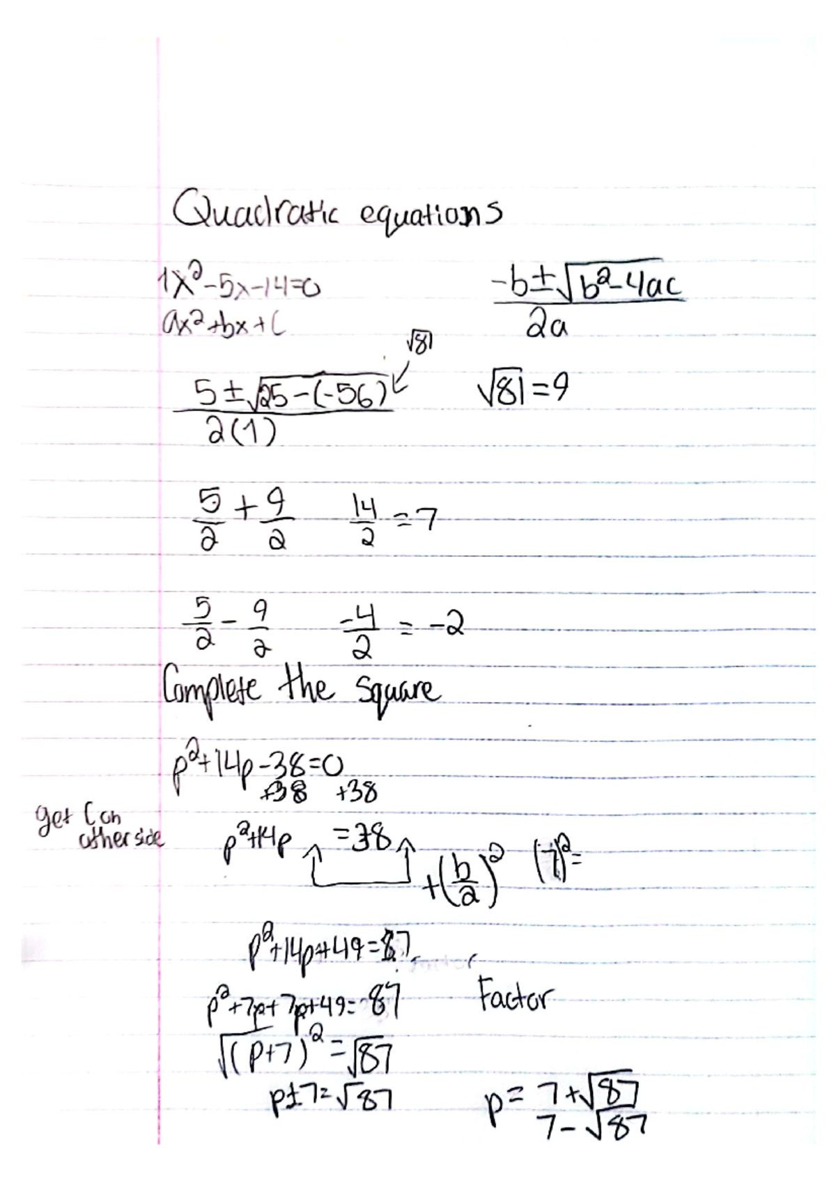 Solving Quadratic Equations 2 - Studocu