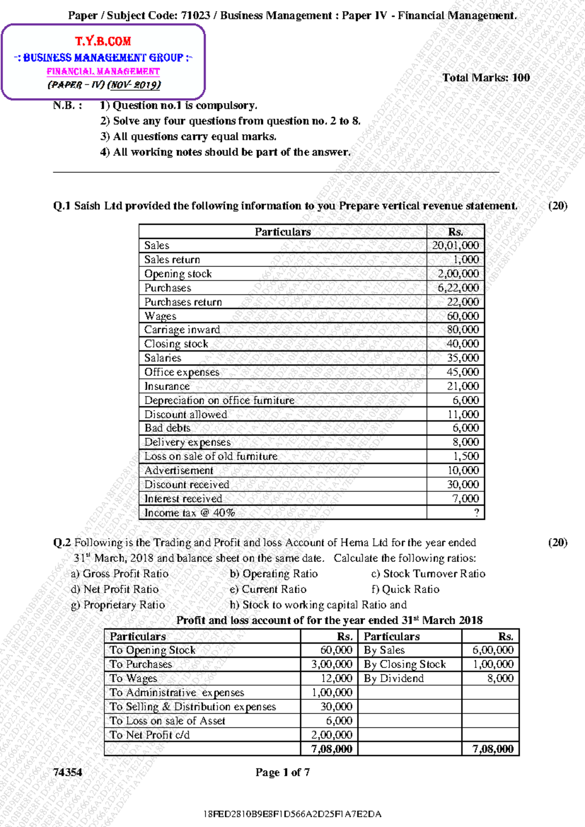 07 Business Management Paper IV Financial Management - 74354 Page 1 of ...