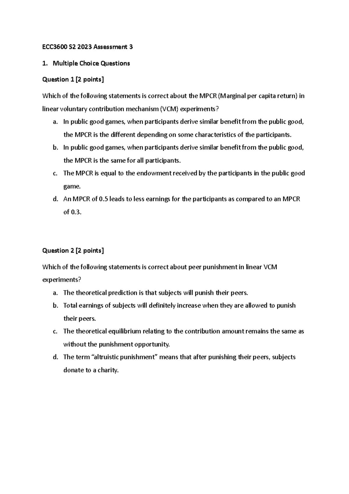 ECC3600 Question Assessment 3 - ECC3600 S2 2023 Assessment 3 Multiple ...