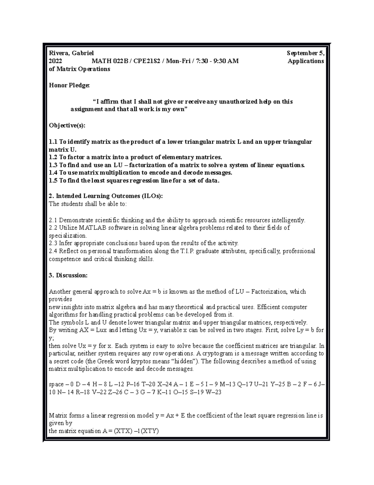 Activity Applications of Matrix Operations 2 - Rivera, Gabriel ...