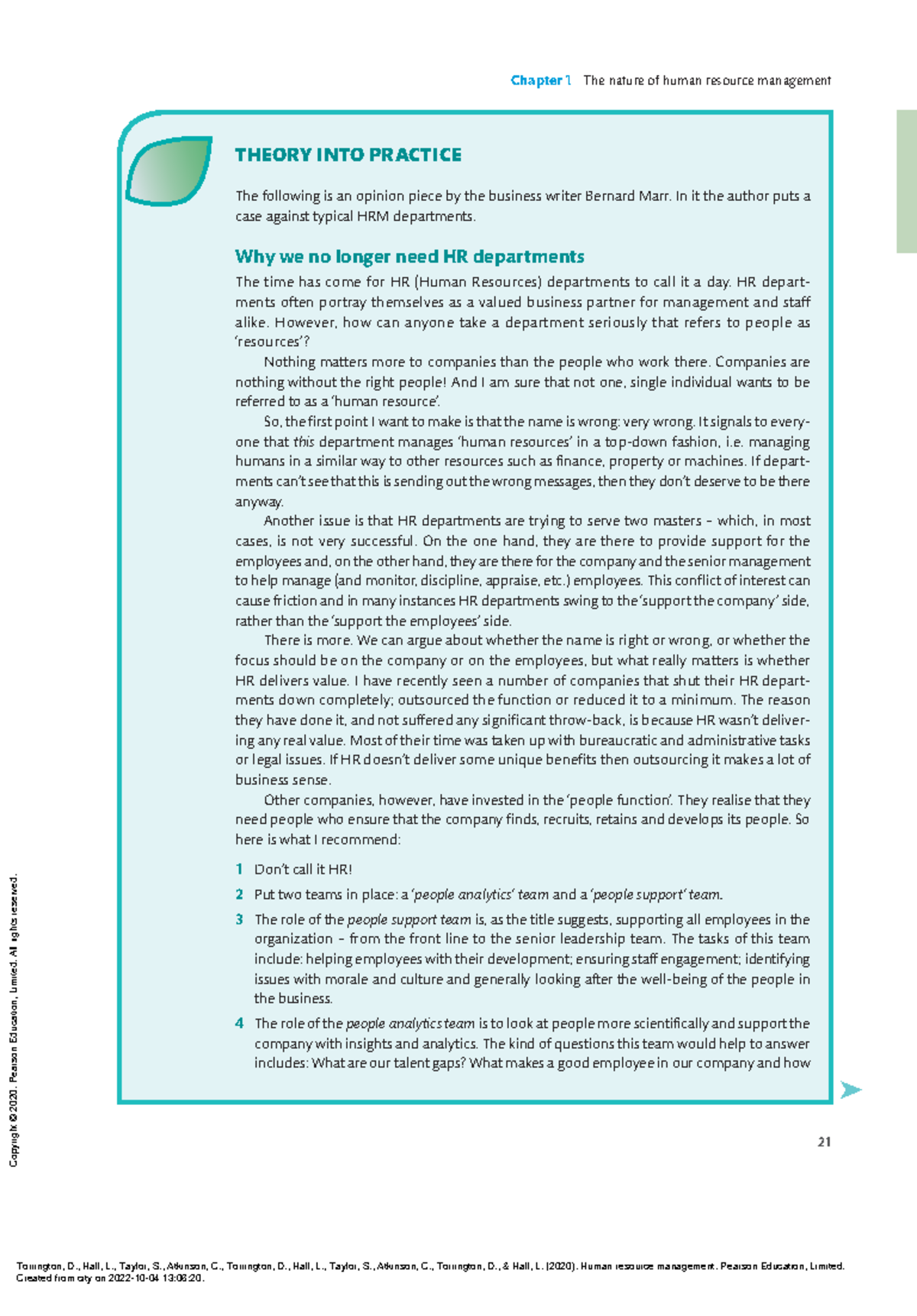 Human Resource Management - (PART 1 Human resource management in the ...