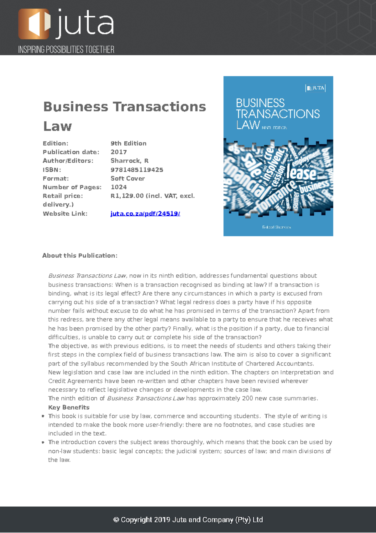 Pdf - Exam paper - Business Transactions Law Edition: 9th Edition ...