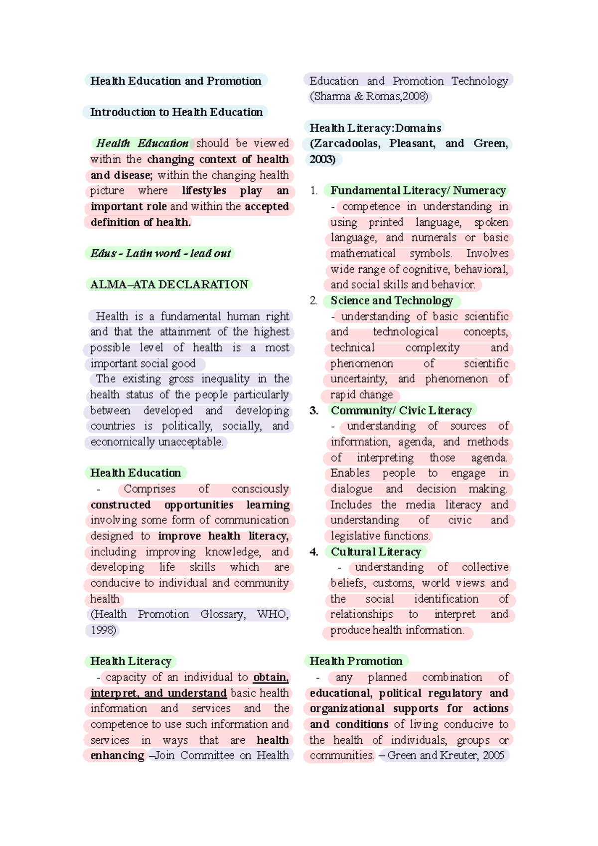 9 CPH M - none - Health Education and Promotion Introduction to Health ...