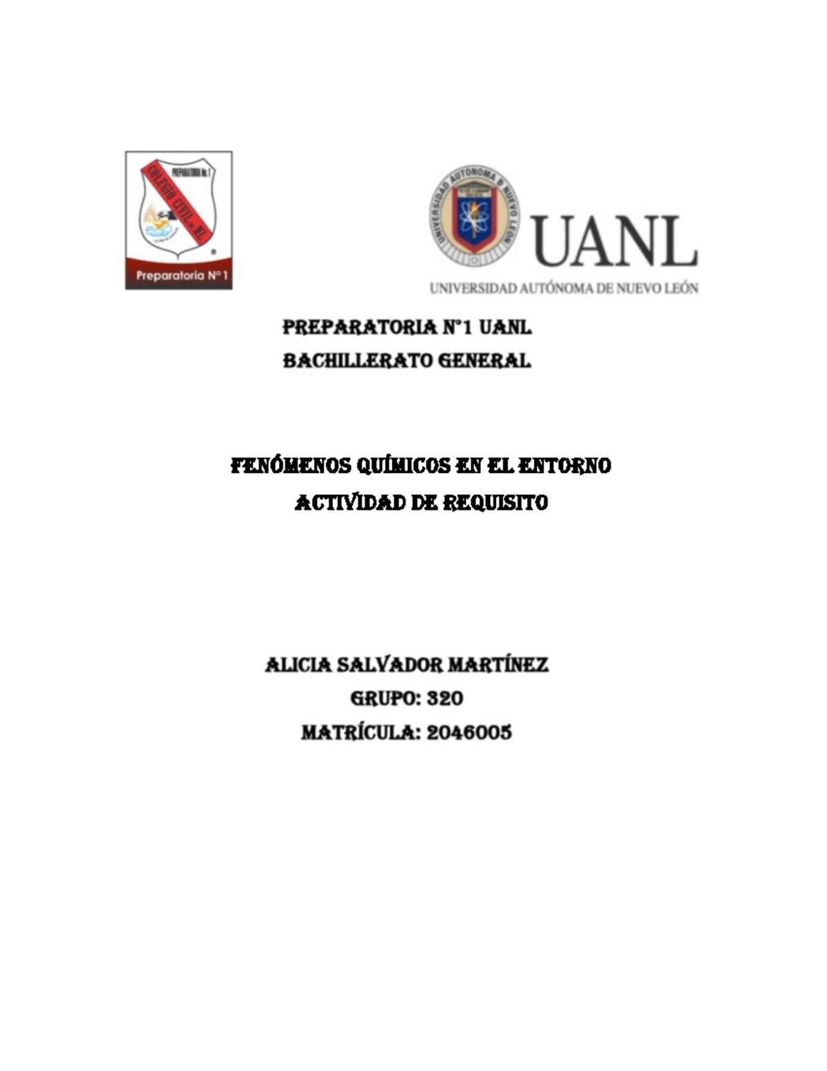 Actividades De Requisito De Fenómenos Químicos Fenómenos Químicos En