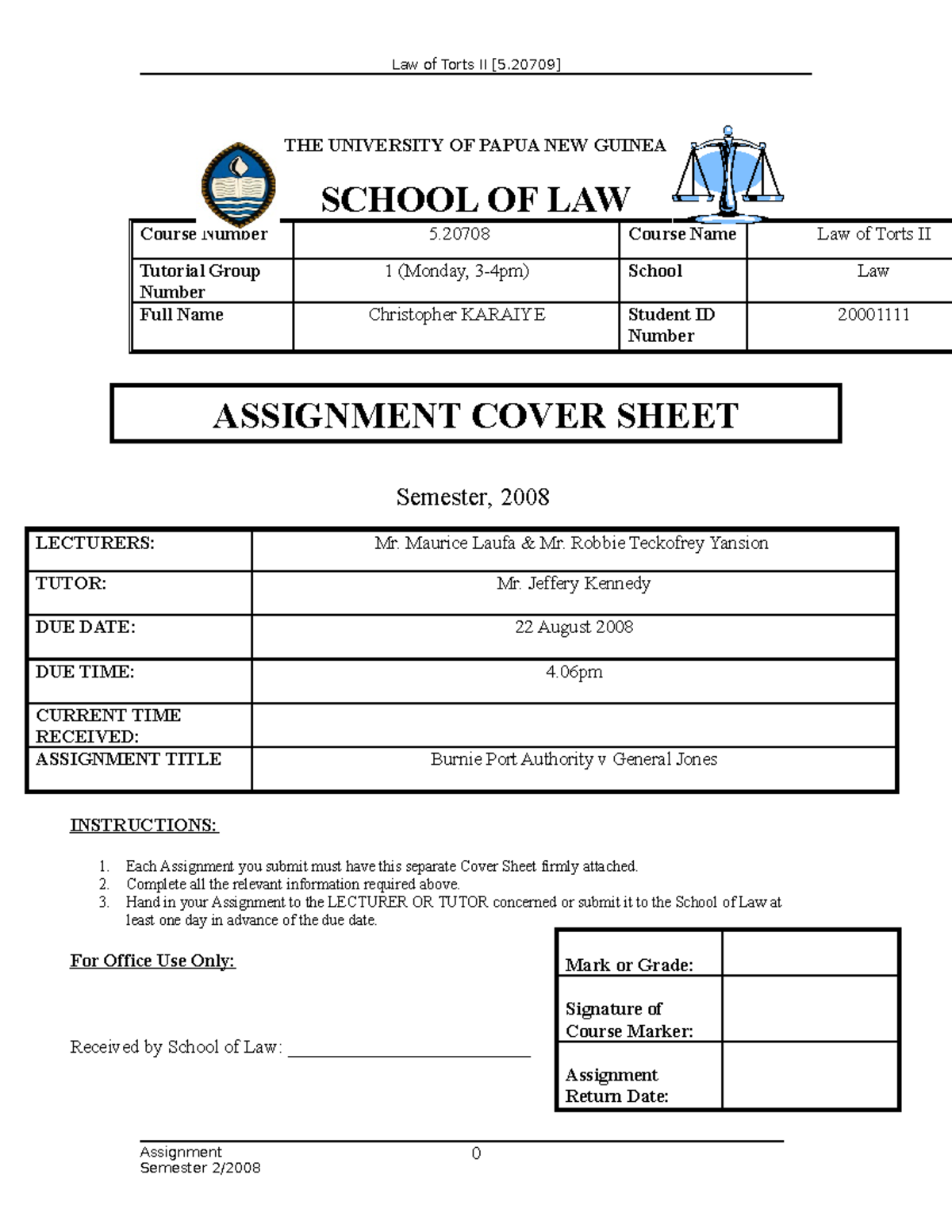 Assignment 1 - assingnment materials - THE UNIVERSITY OF PAPUA NEW ...