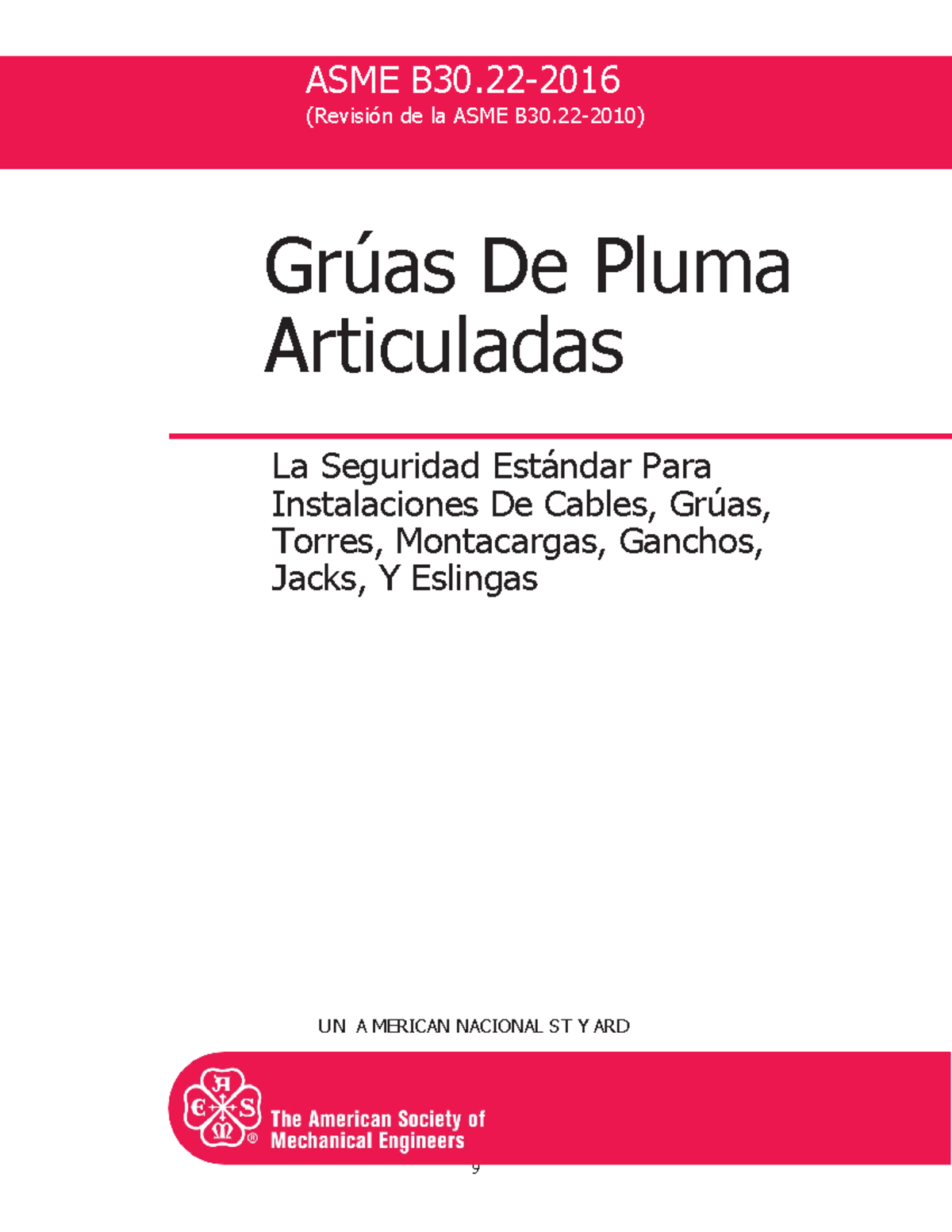 530503339 ASME B30 22 2016 en es - ASME B30- (Revisión de la ASME B30-2010) Grúas De Pluma - Studocu