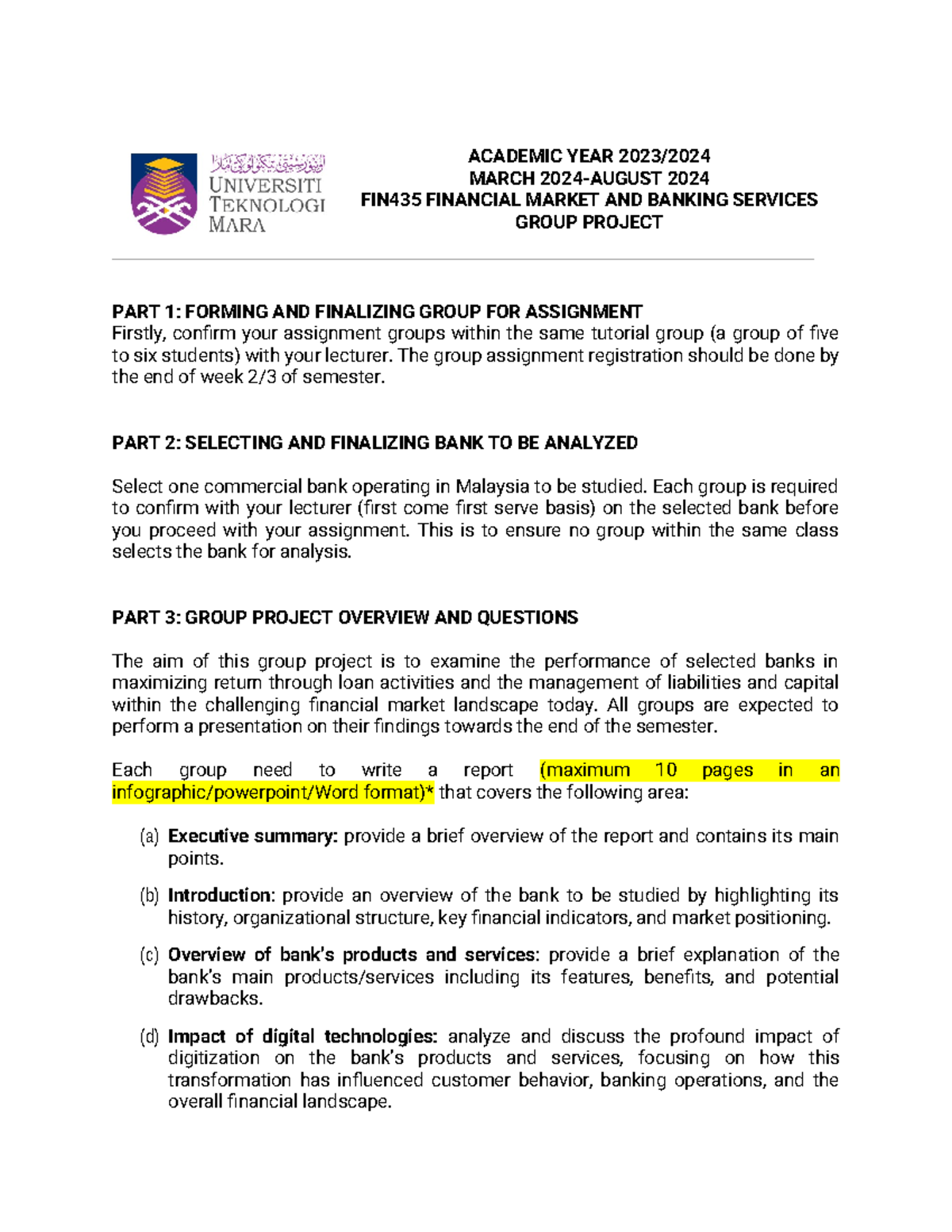 Guideline Group Project - ACADEMIC YEAR 2023/ MARCH 2024-AUGUST 2024 ...