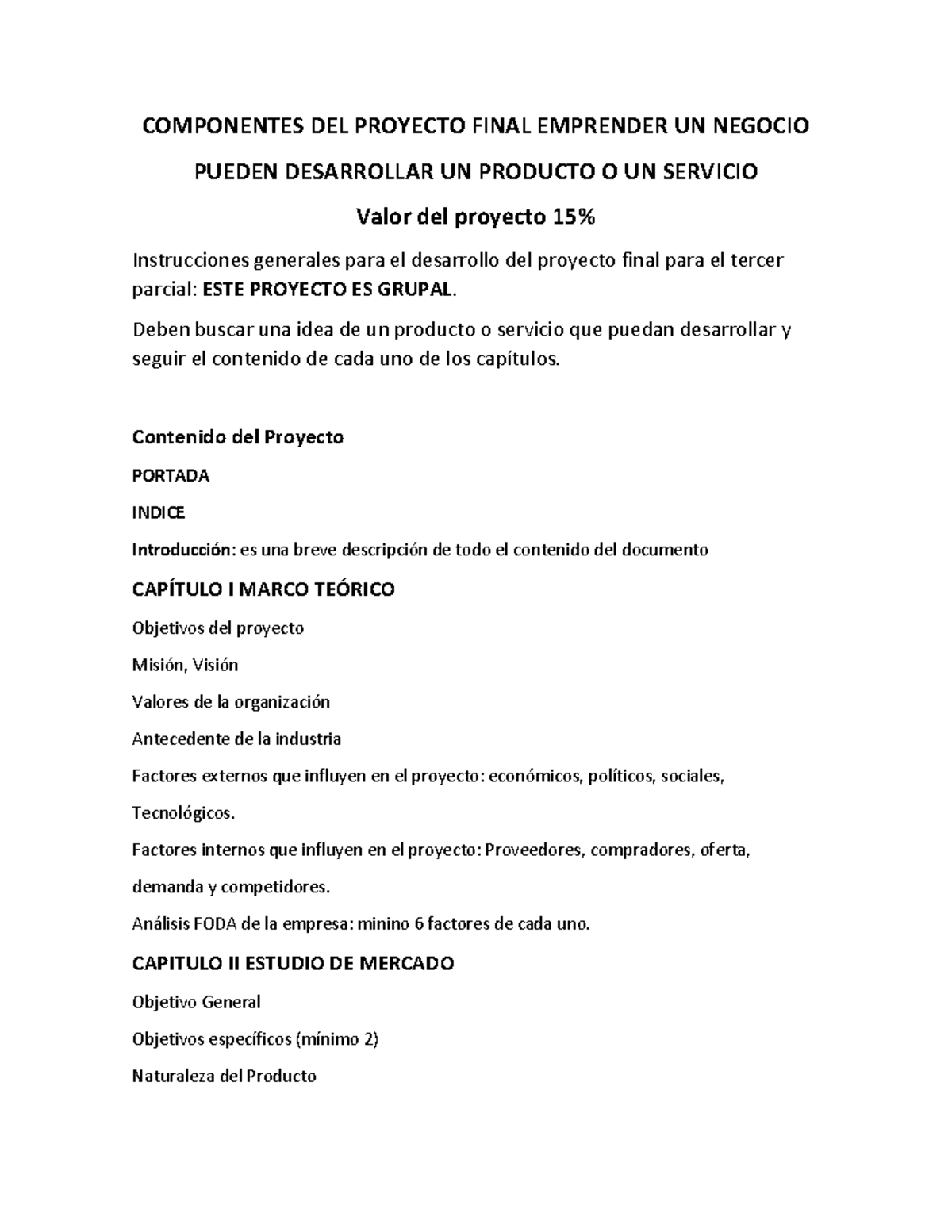 Componente DEL Proyecto Final DE Administracion II - COMPONENTES DEL ...