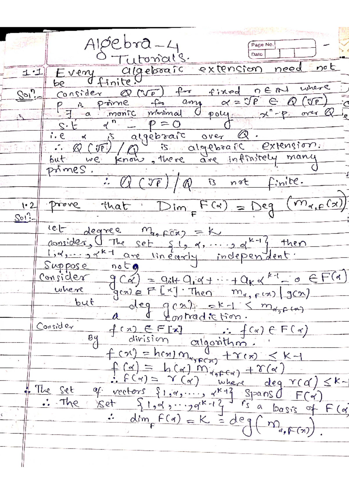 Algebra unit 1 tut - Master of information technology - Studocu