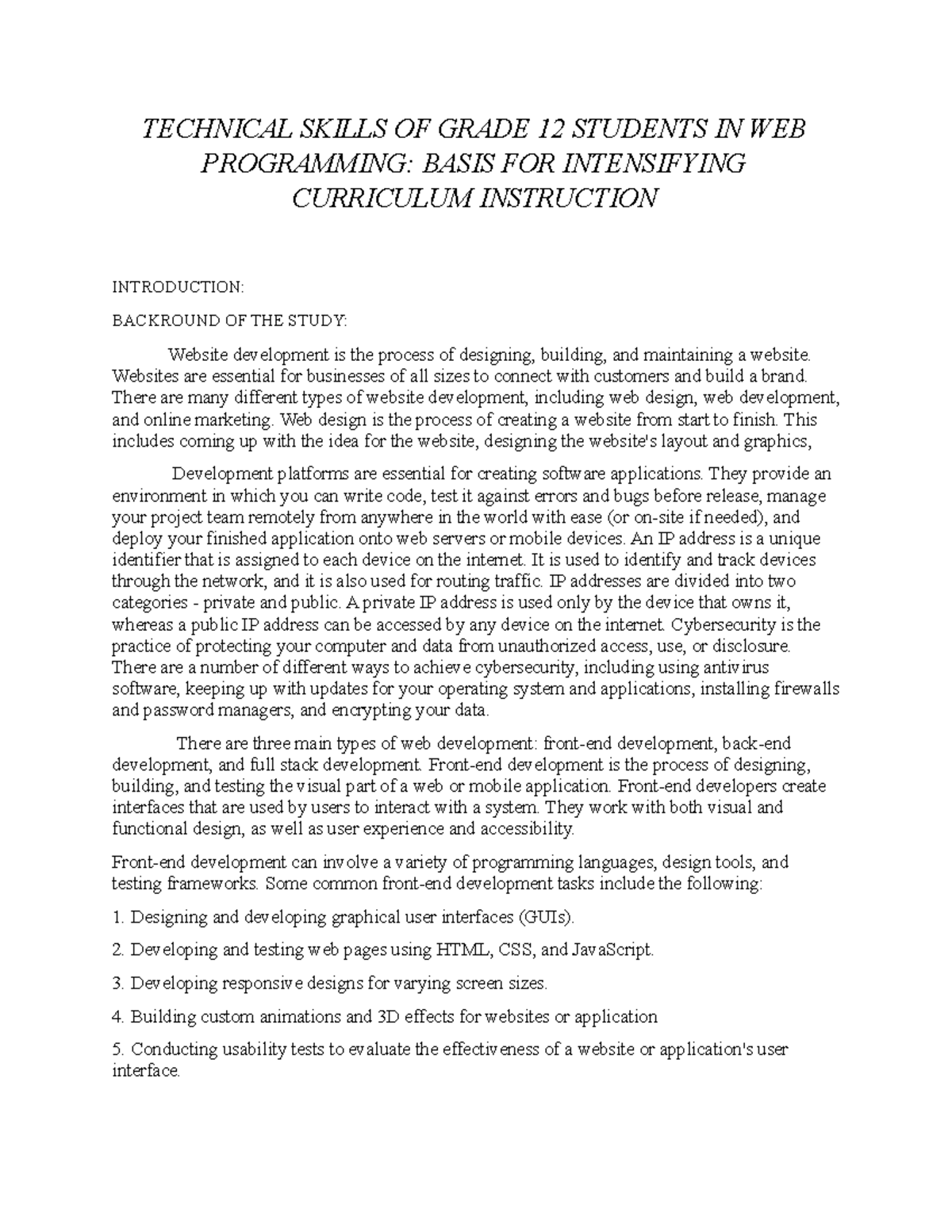 Technical- Skills-OF- Grade-12- Students-IN-WEB- Programming ...