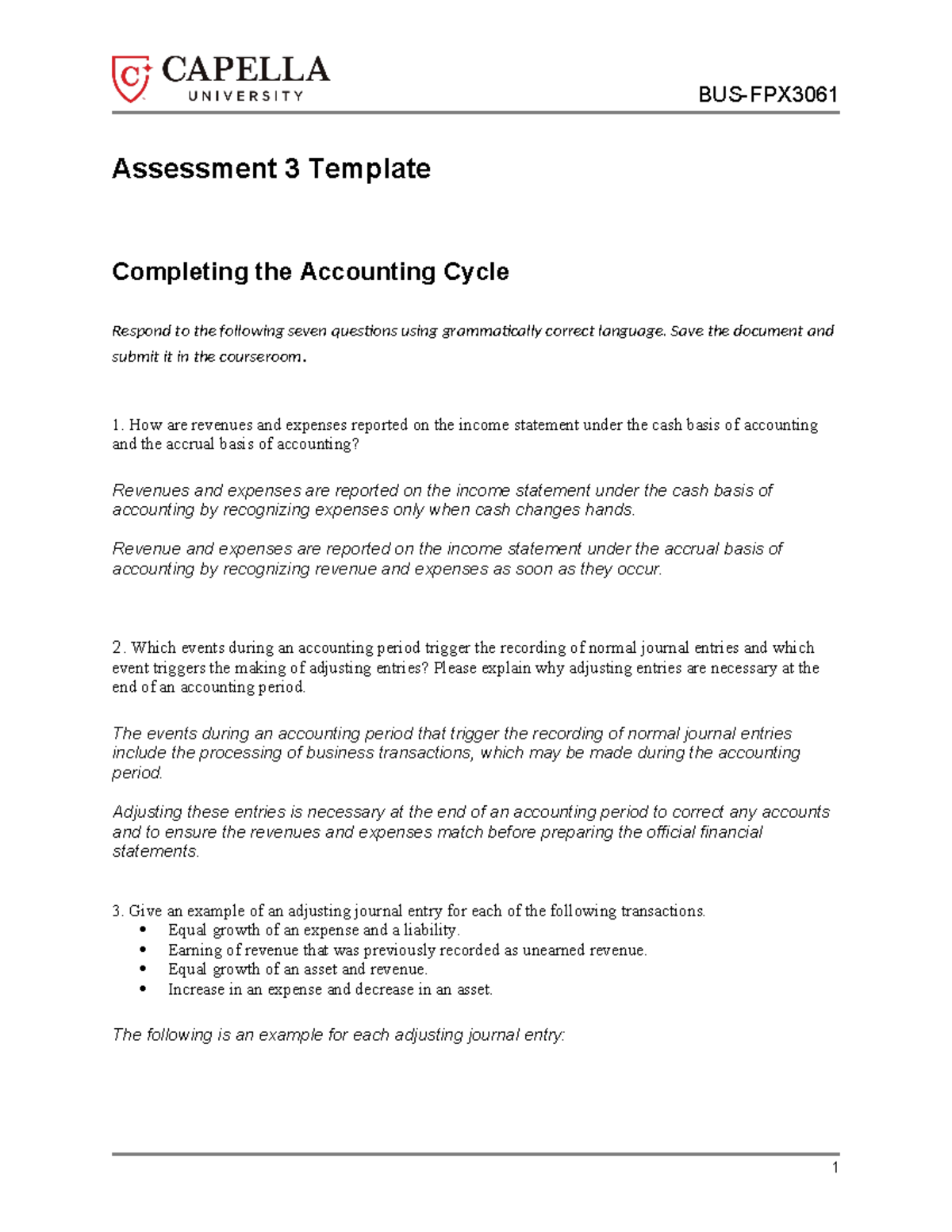 Assessment 3 template - Assesssment 3 - BUS-FPX Assessment 3 Template ...