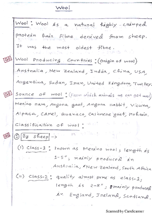 NTF Introduction to Textile fibres - Natural Textile Fibres - Studocu