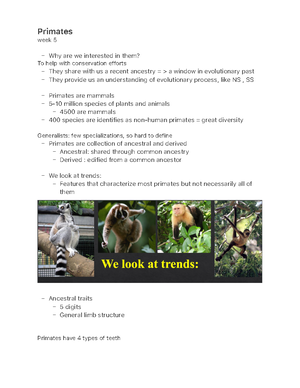 Week 6 notes - – – – – – – – – – – – – – – week 6 questions anthro ...