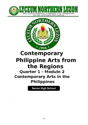 Module 4 - CPAR - Lecture notes 1 - Contemporary Philippine Arts from ...