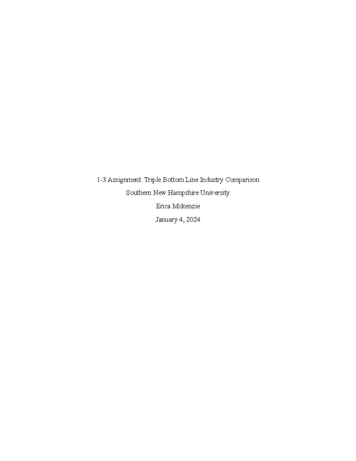 1-3- Triple Bottom Line -people planet profit - 1-3 Assignment: Triple ...