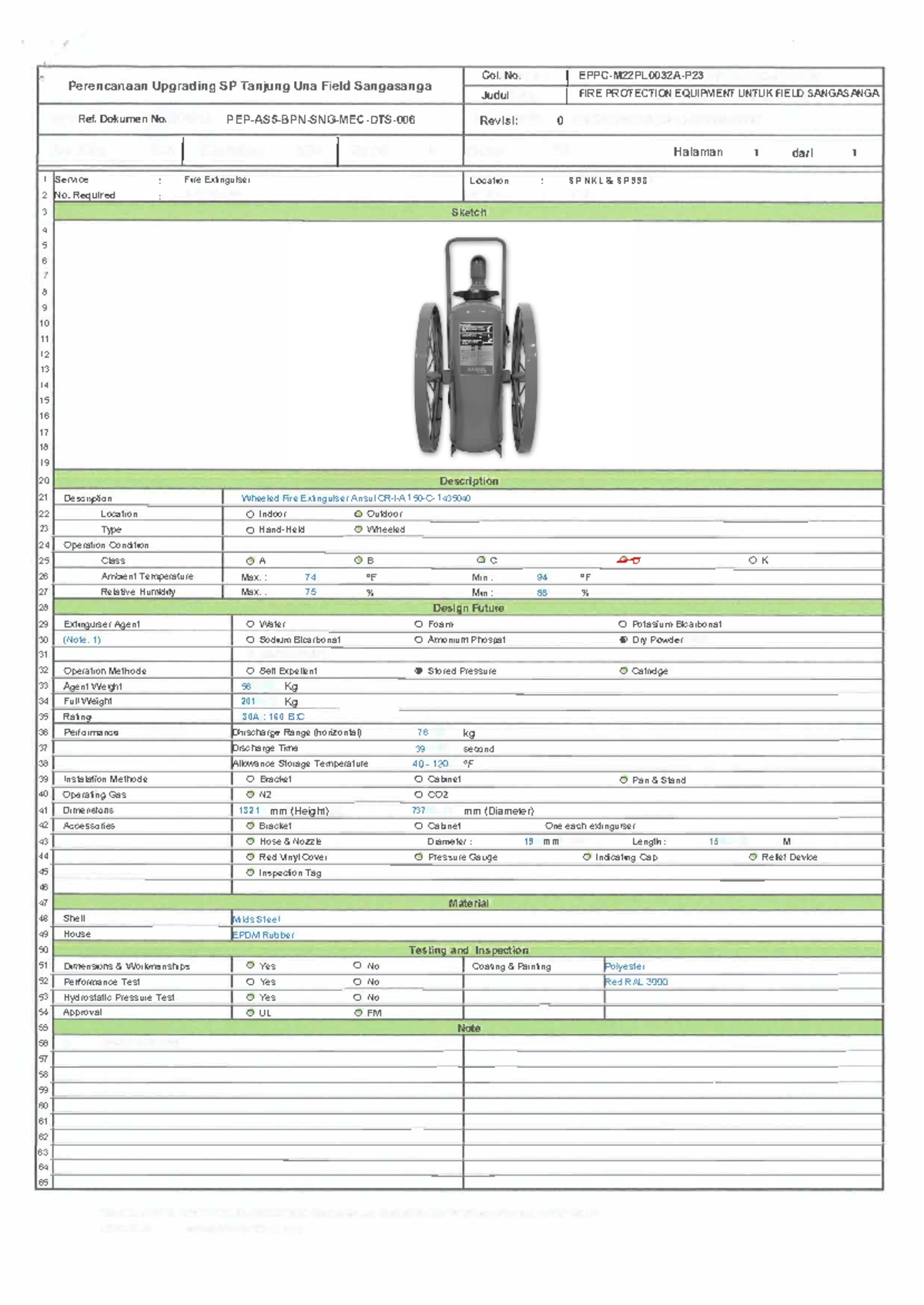 Datasheet APAB Ansul 50 KG PT Pertamina EP - . • Ref. Dokumen No ...