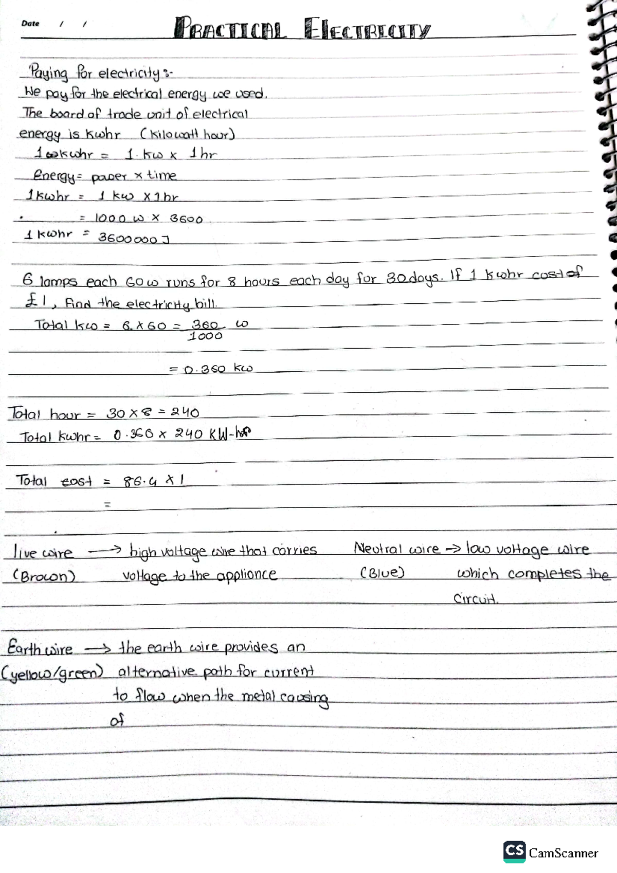 practical electricity - physics o level - CamScanner - Studocu