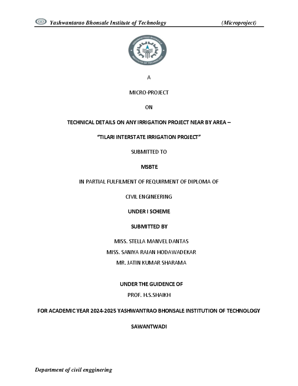 WRE 2024 082257 - None - A MICRO-PROJECT ON TECHNICAL DETAILS ON ANY IRRIGATION PROJECT NEAR BY ...