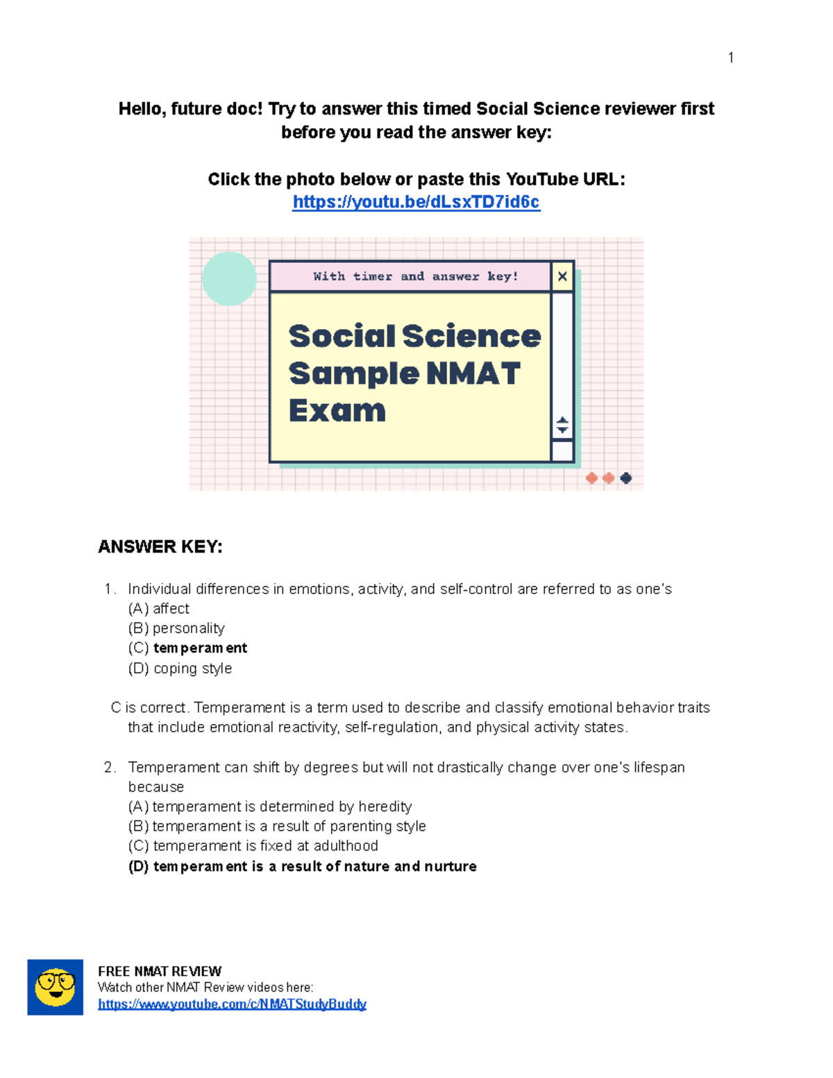 Sociology Timed Reviewer - with Answers - Hello, future doc! Try to ...