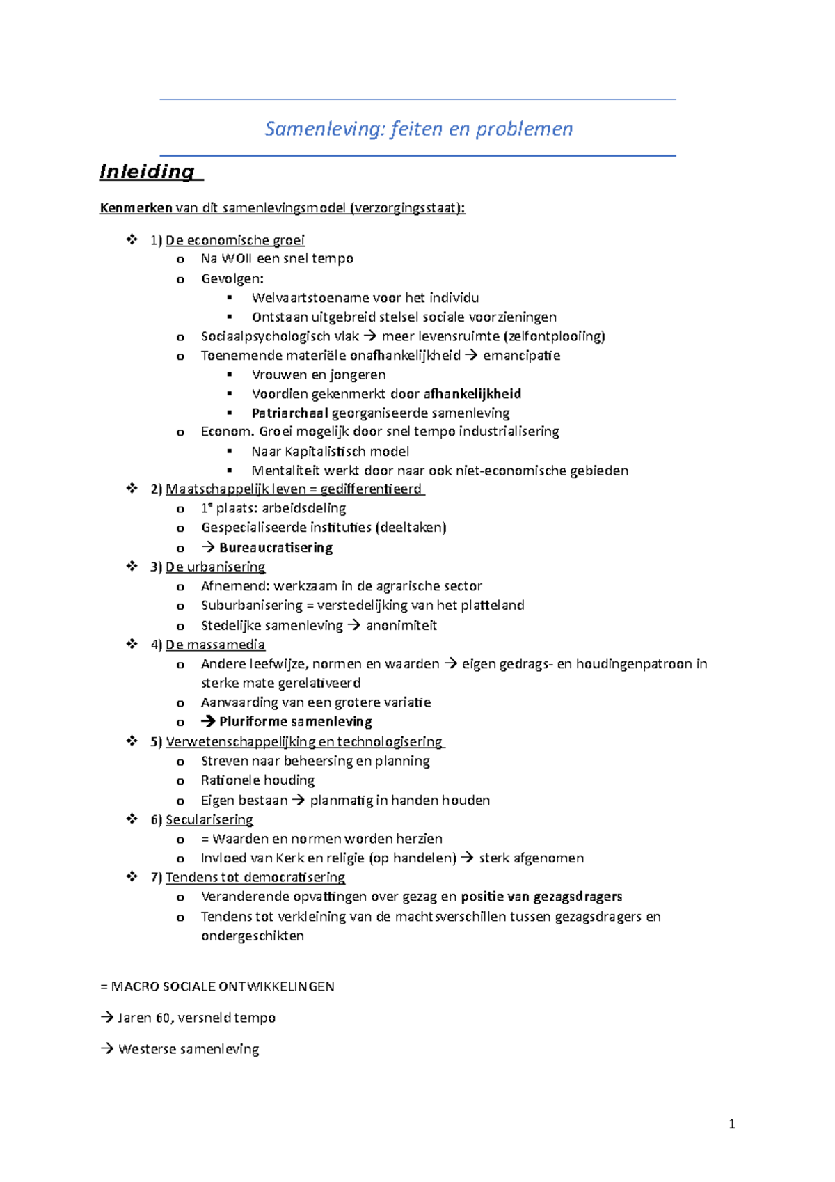 Samenvatting samenleving feiten en problemen - Samenleving: feiten en problemen Inleiding ...