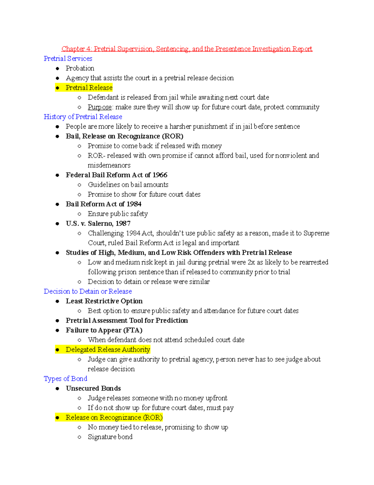 Chapter 4 Pretrial Supervision, Sentencing, and the Presentence ...