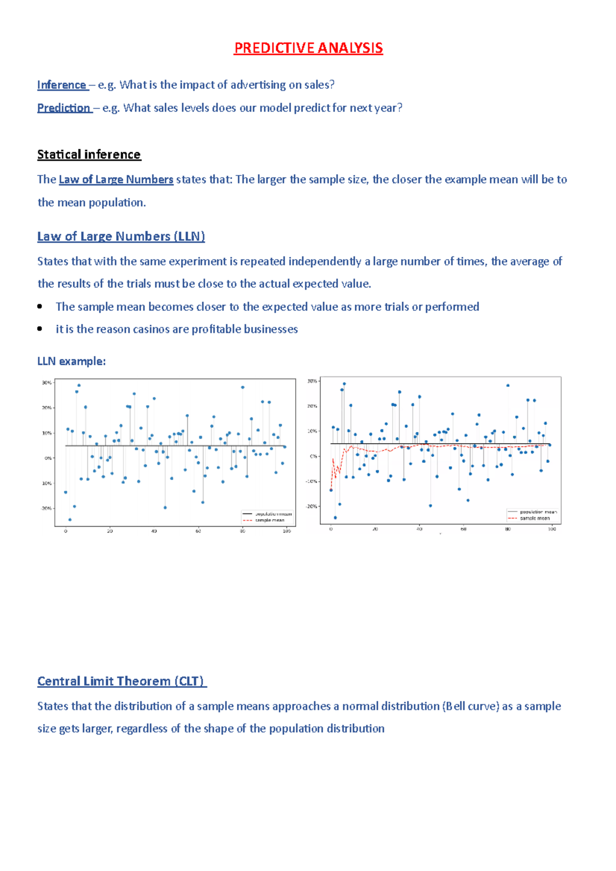 Lecture week 2 - Predictive Analysis - PREDICTIVE ANALYSIS Inference ...