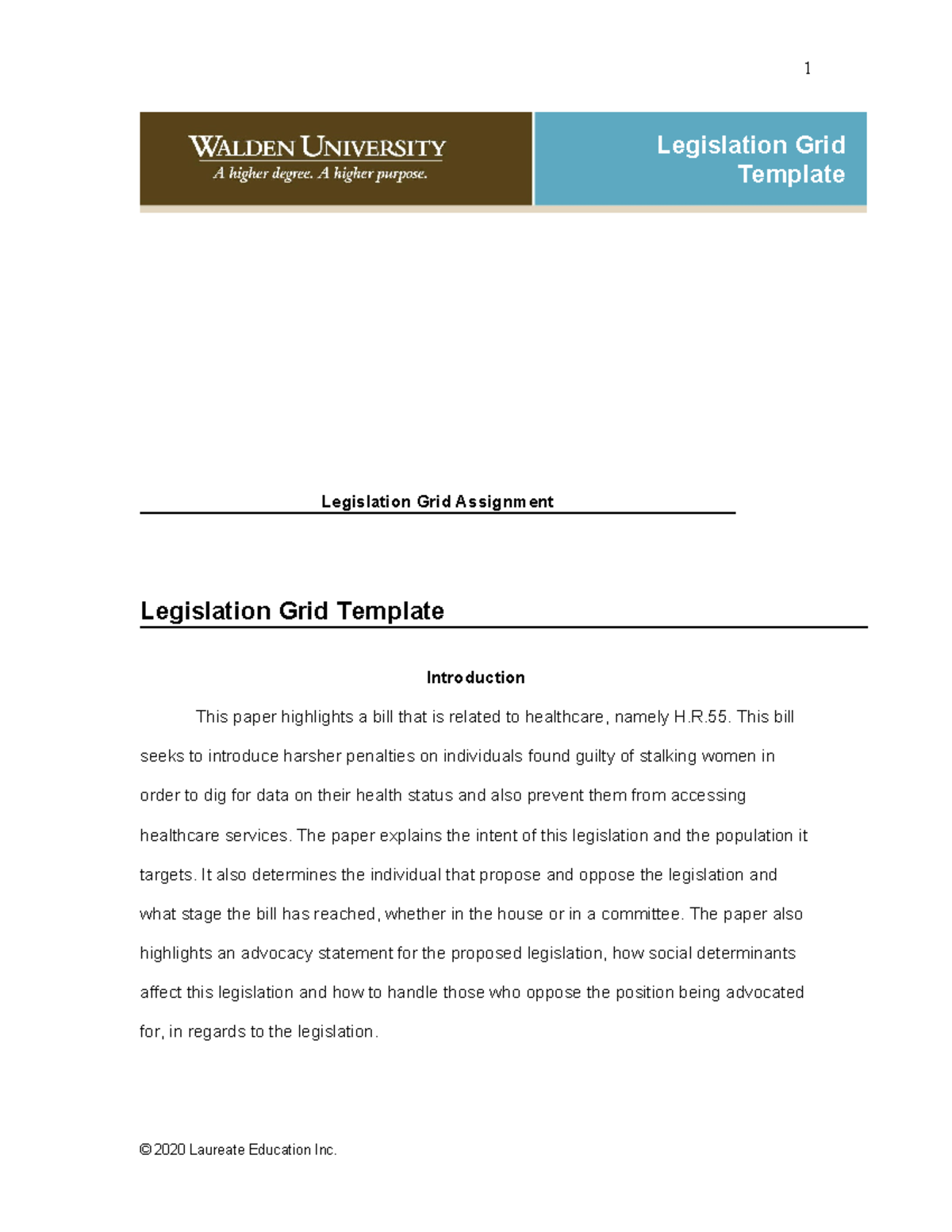 Legislation Grid assignment - Legislation Grid Assignment Legislation ...