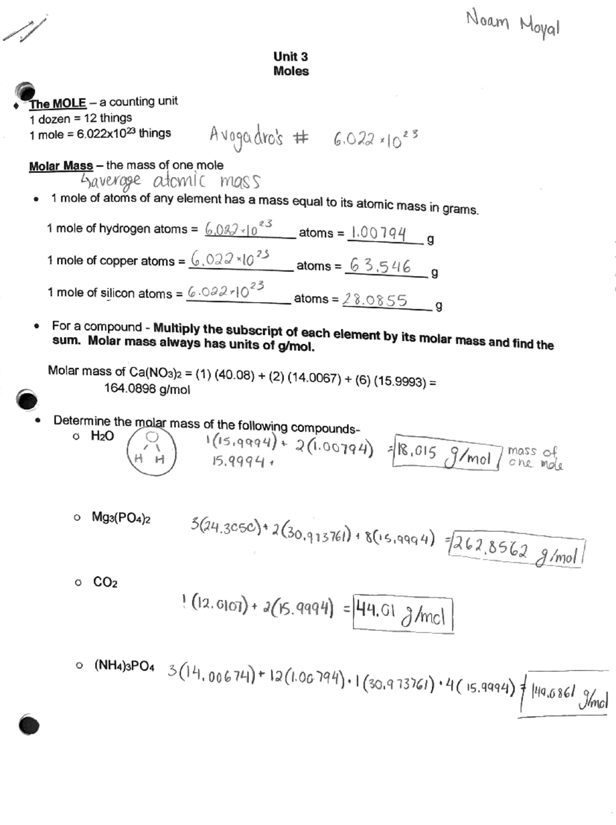 Unit 3 - chemistry - CHEM 6A - Studocu