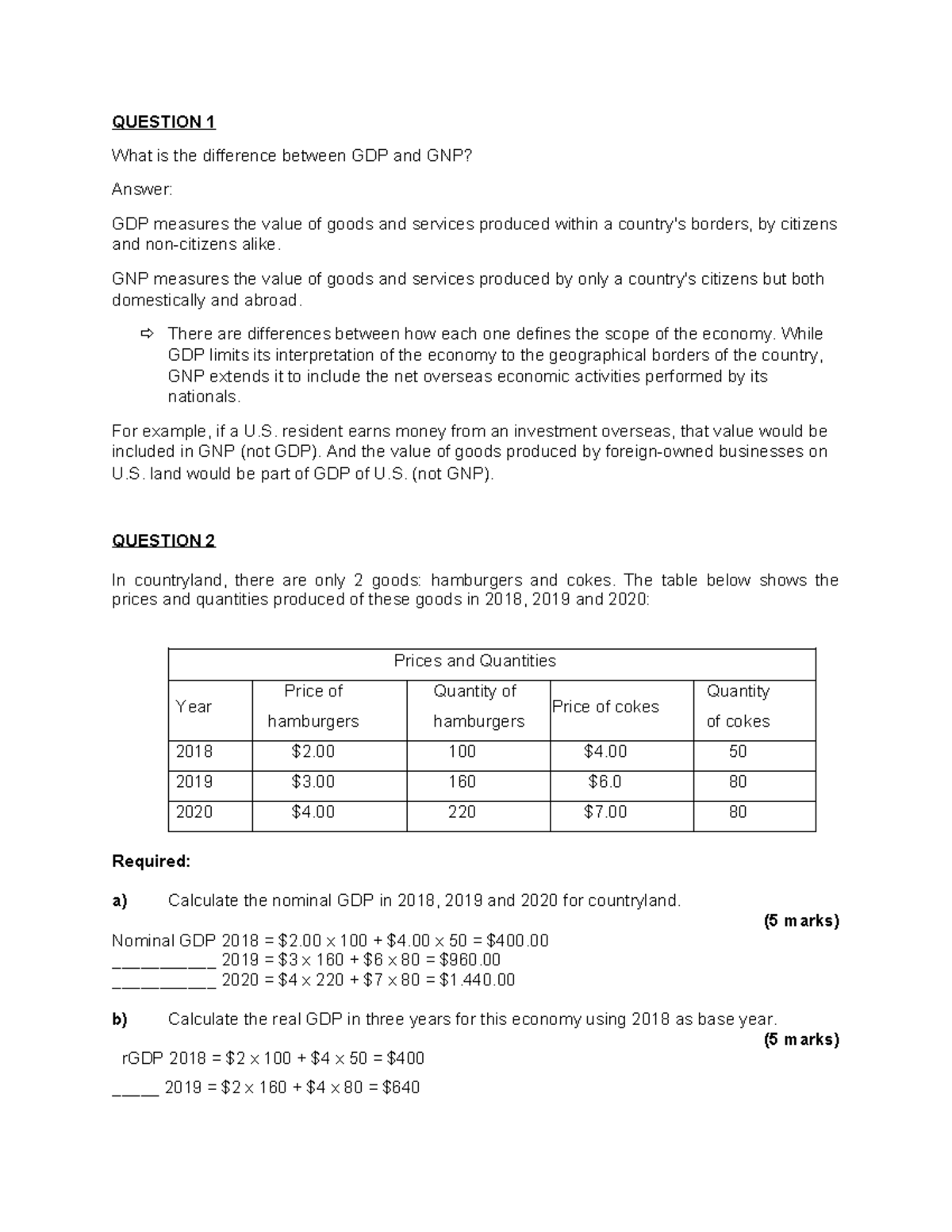 Answer demo marcroeconomic 2022 - QUESTION 1 What is the difference ...