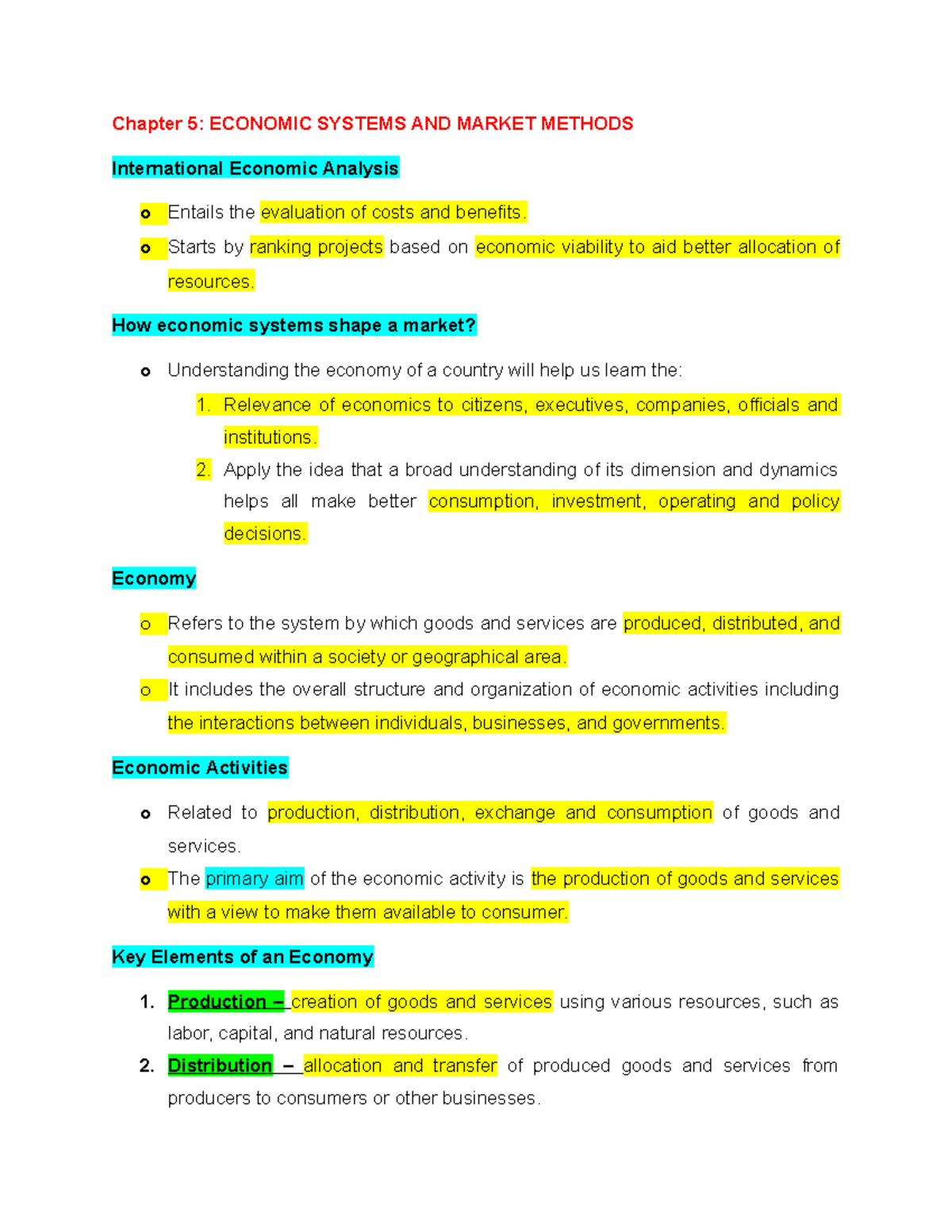 QUIZ-1- Reviewer - Chapter 5: ECONOMIC SYSTEMS AND MARKET METHODS ...