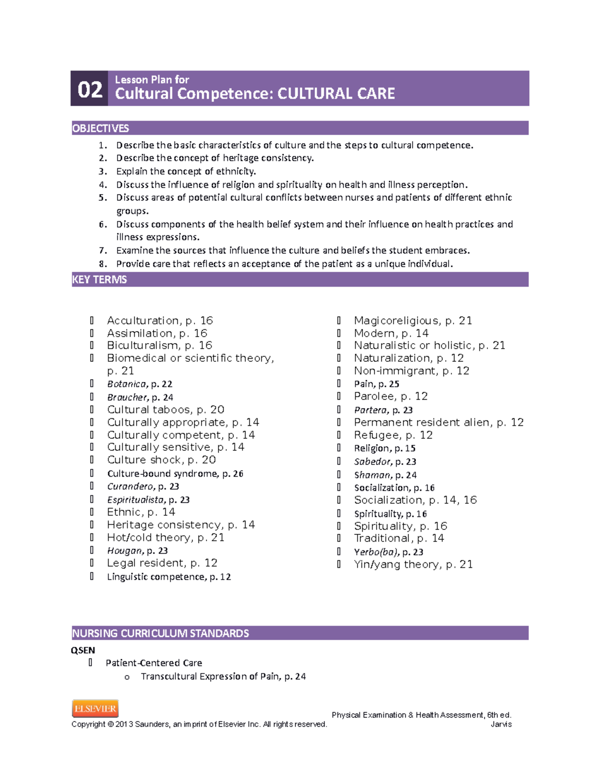 Chapter 002 - Notes - 02 Lesson Plan for Cultural Competence: CULTURAL ...