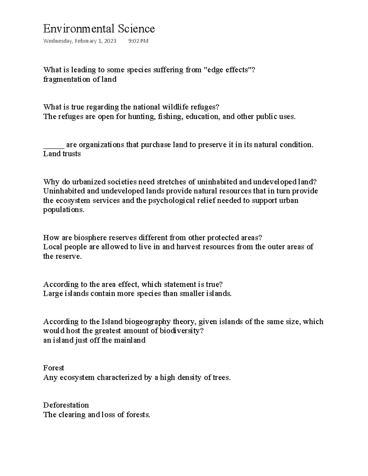 Environmental Science Chapter 17 terms - What is leading to some ...