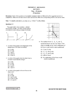 Ap physics c mechanics practice exam 2012 - Physics C: Mechanics ...