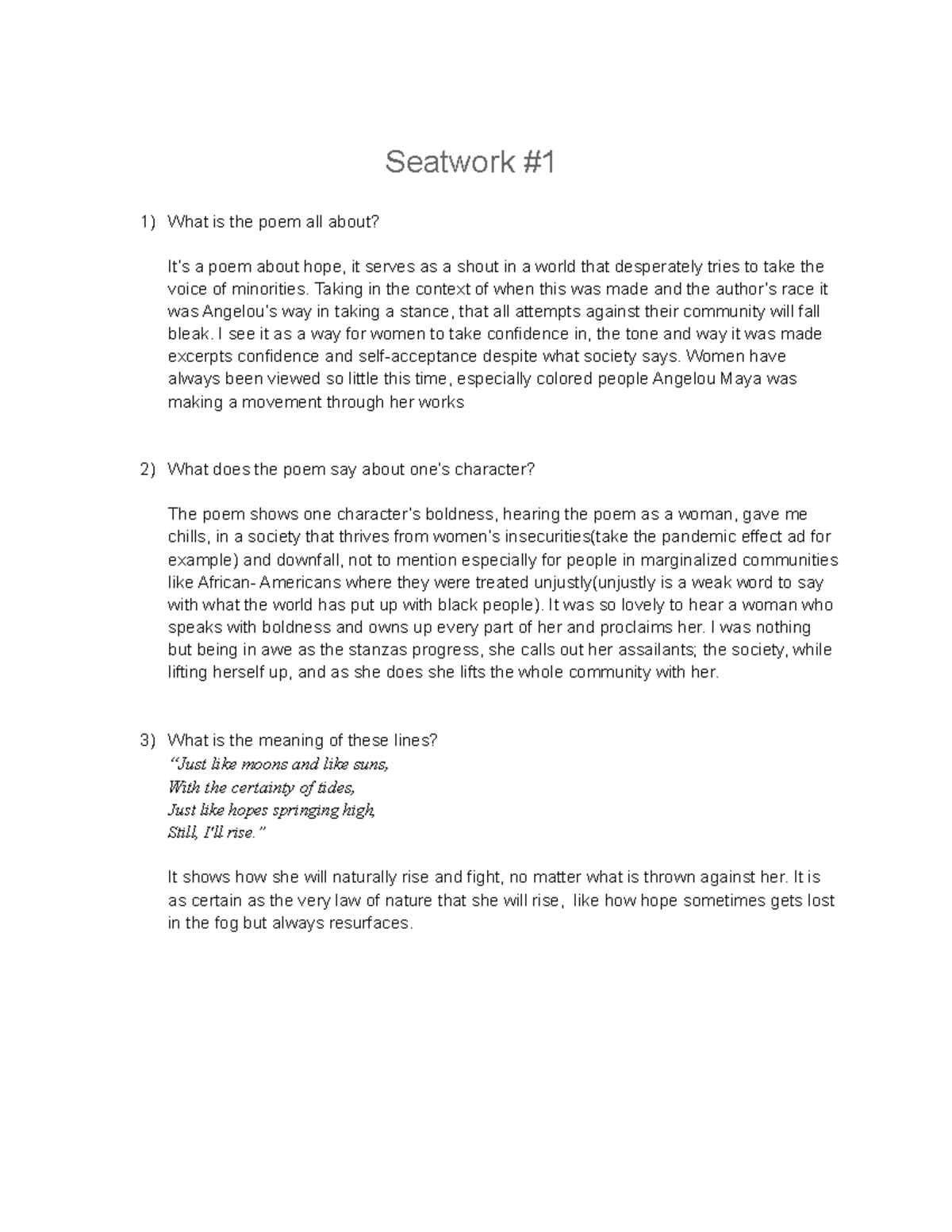 Seatwork#1 - Seatwork - Psychology - StuDocu