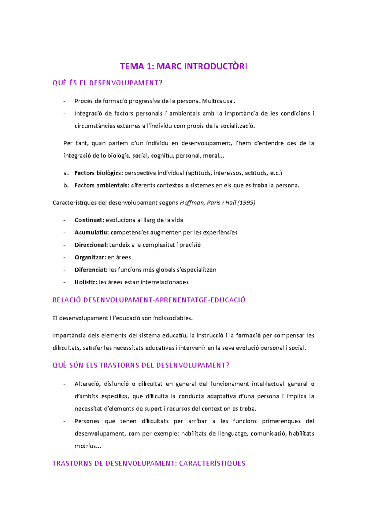 Apunts Tema 1 Discapacitat Marc teòric - TEMA 1: MARC INTRODUCTÒRI QUÈ ...