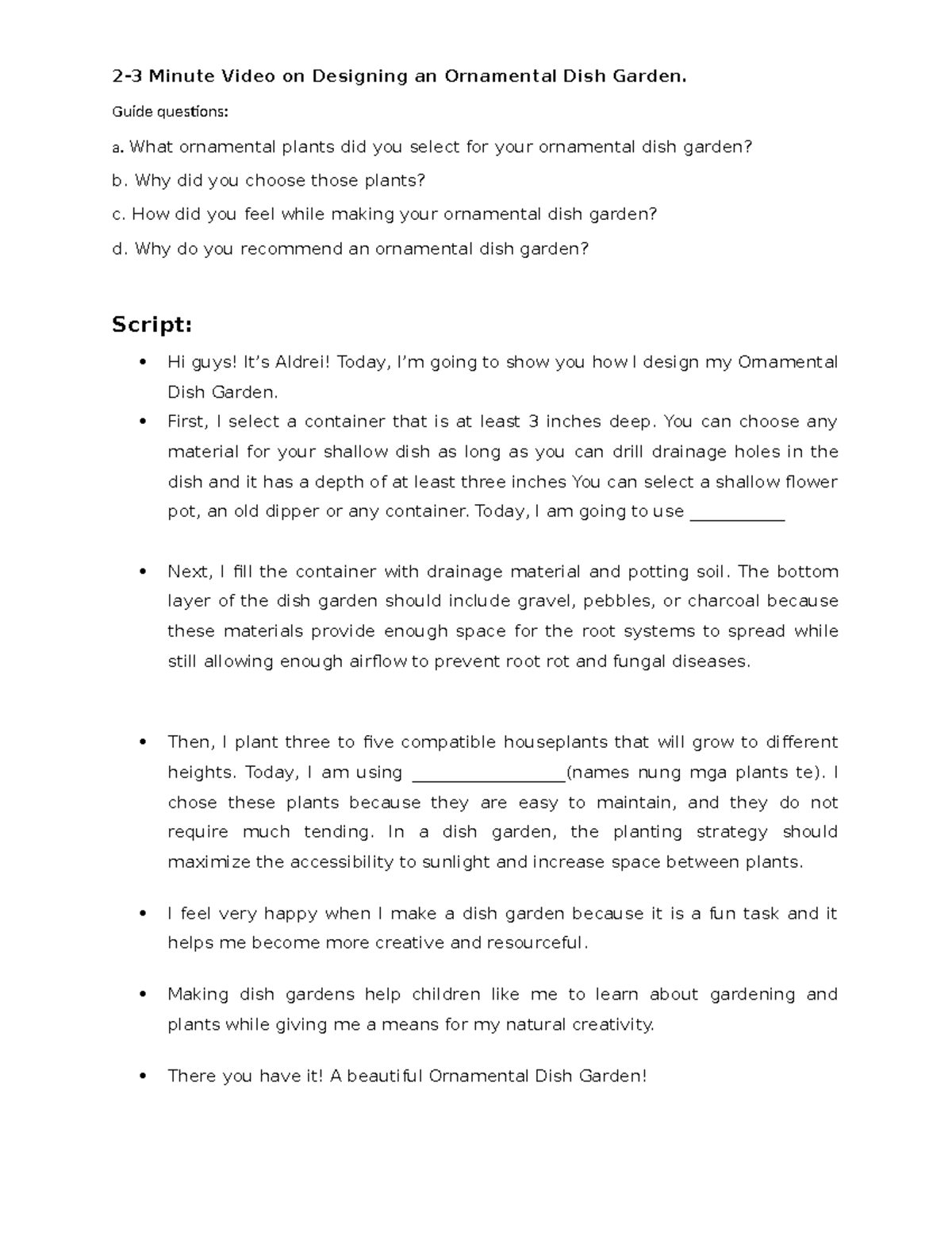 Peta in hele - performance task sample - 2-3 Minute Video on Designing ...